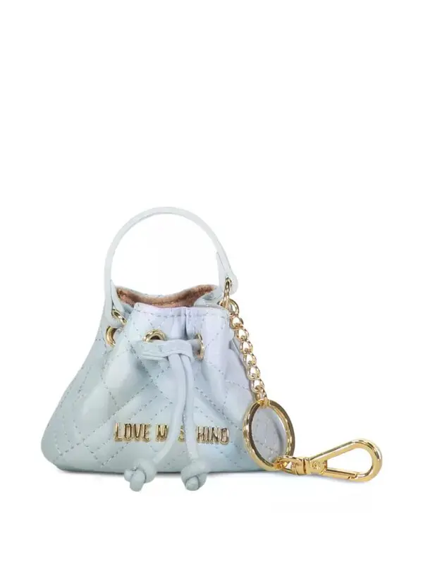 Moschino Quilted-bag Keyring - Blue