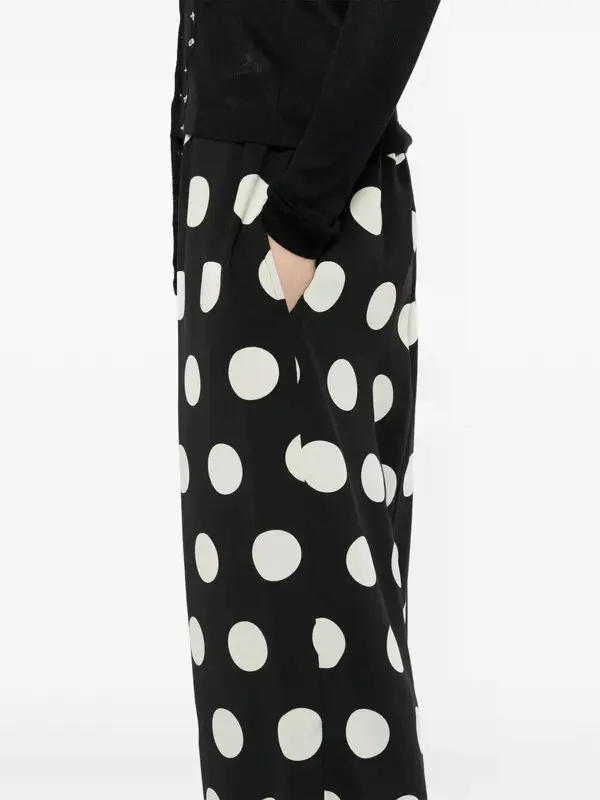 Junya Watanabe Polka-dot Wide-leg Trousers - Black