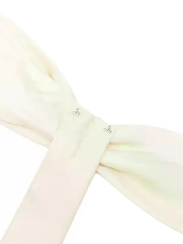 FORTE_FORTE Shiny Bow Scarf - Neutrals