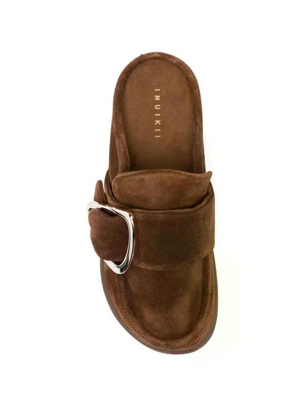 Inuikii Buckle Soft Mules - Brown