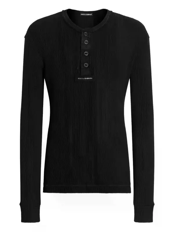 Dolce & Gabbana Button Ribbed T-shirt