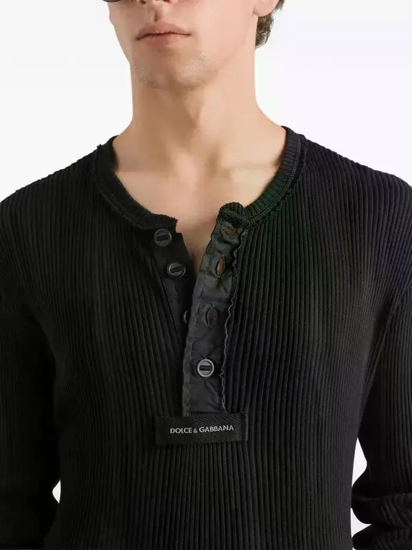 Dolce & Gabbana Button Ribbed T-shirt