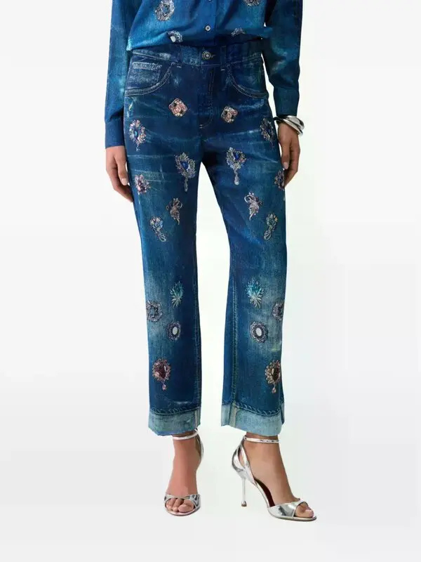 Liu Jo Embellished Straight Leg Jeans