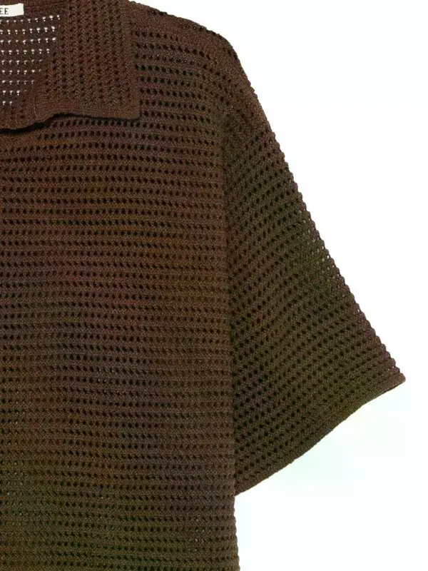 Auralee Perforated-knit T-shirt - Brown