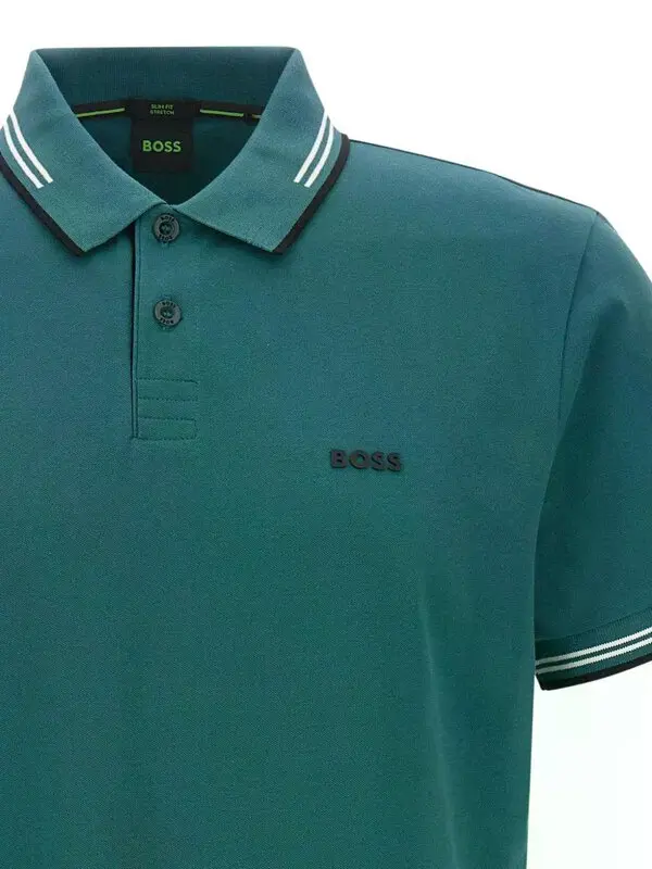 BOSS Contrast-trim Logo Polo Shirt