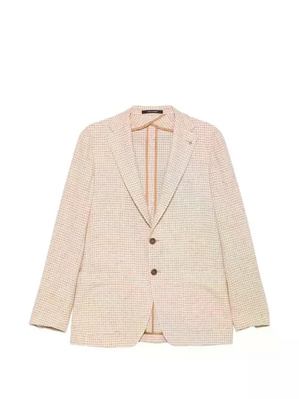 Tagliatore Buttoned Patterned Blazer - Neutrals
