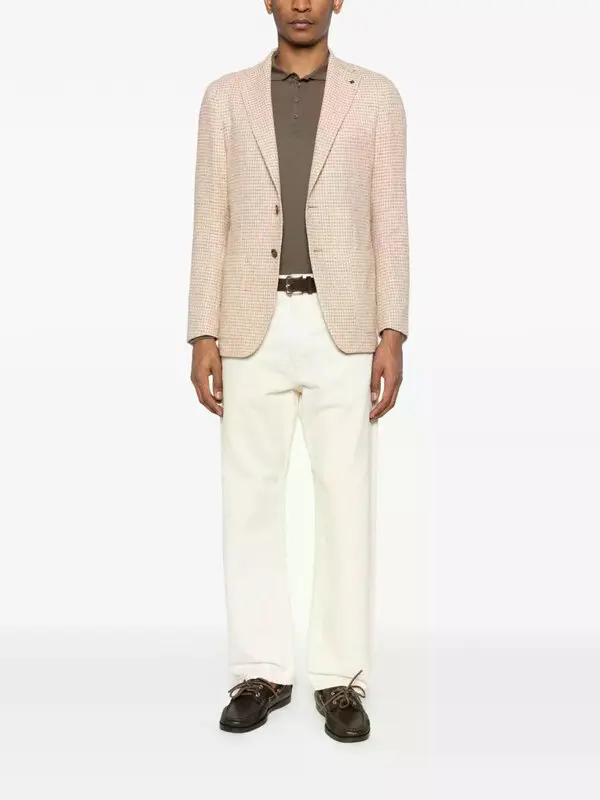 Tagliatore Buttoned Patterned Blazer - Neutrals