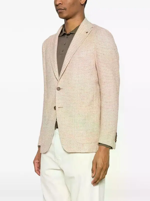 Tagliatore Buttoned Patterned Blazer - Neutrals
