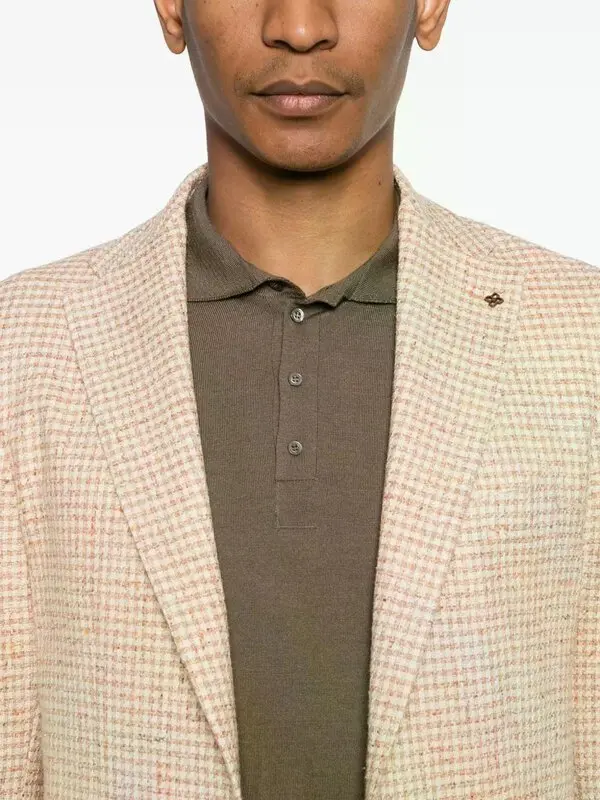 Tagliatore Buttoned Patterned Blazer - Neutrals