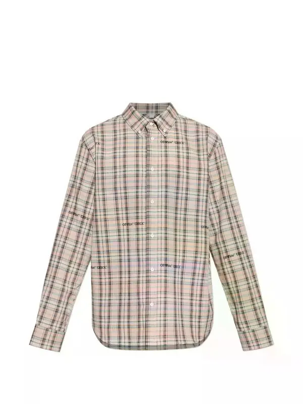 Off-White Marker Logo-embroidered Shirt - Pink