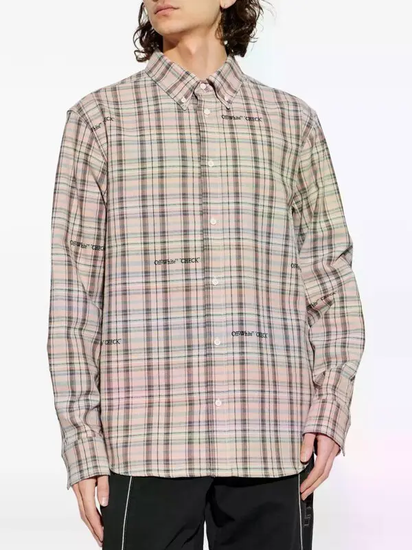 Off-White Marker Logo-embroidered Shirt - Pink