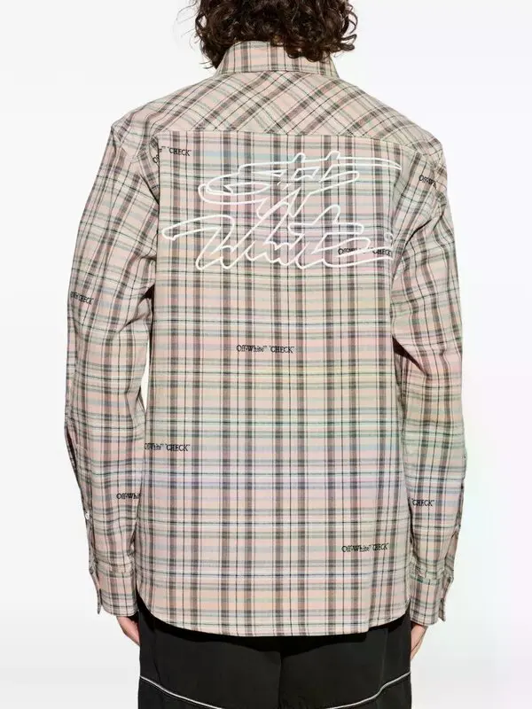 Off-White Marker Logo-embroidered Shirt - Pink