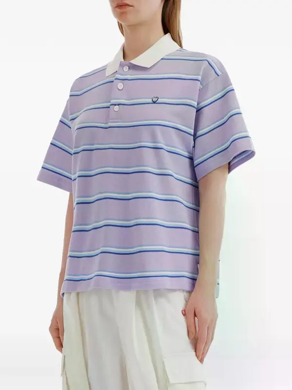 CHOCOOLATE Stripe-pattern Polo Shirt - Purple