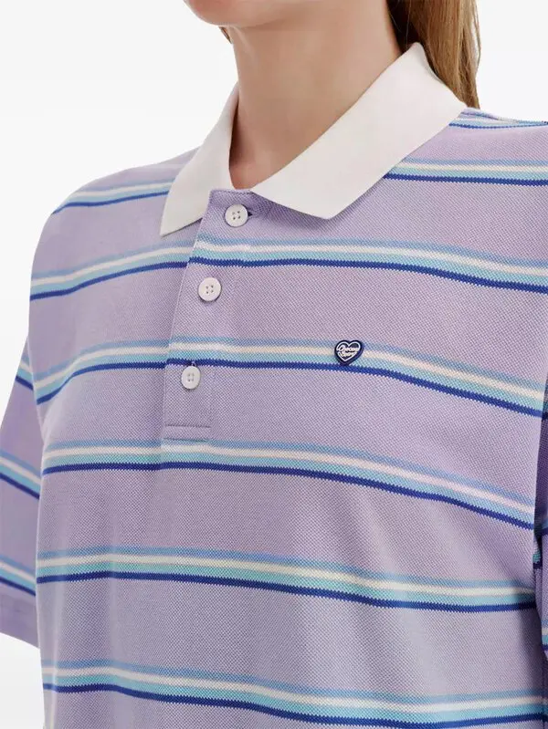 CHOCOOLATE Stripe-pattern Polo Shirt - Purple