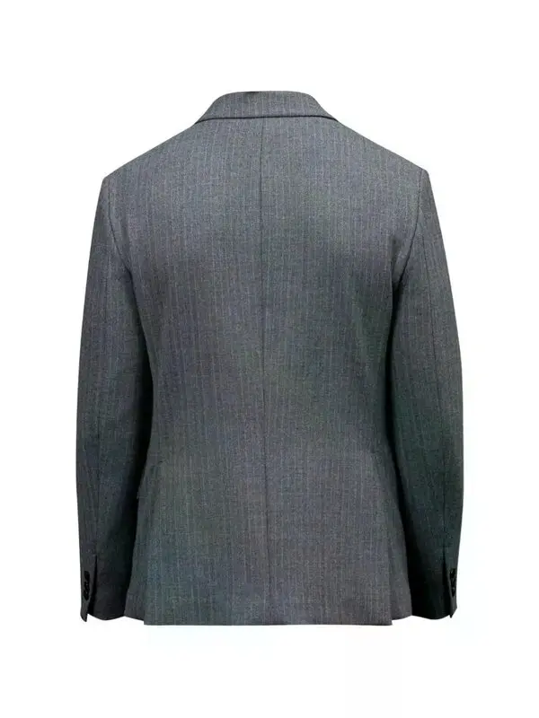 PAOLO PECORA Pinstriped Double-breasted Blazer - Grey