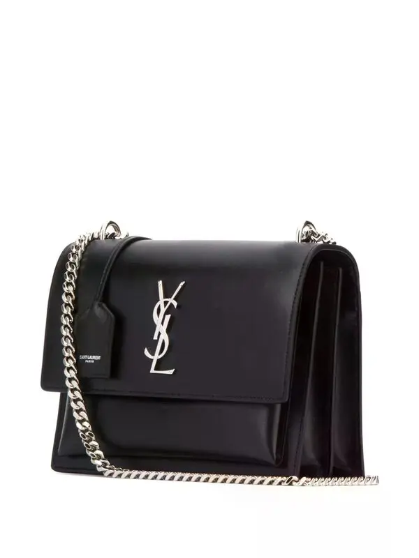 Saint Laurent Logo-plaque Chain-strap Tote Bag - Black