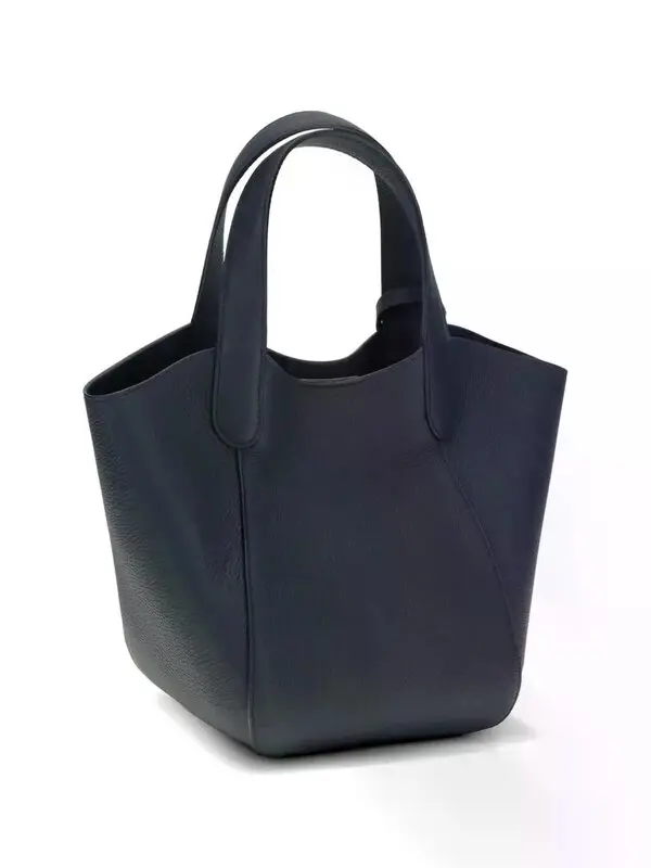 Giorgio Armani Leather Top Handle Tote Bag - Blue