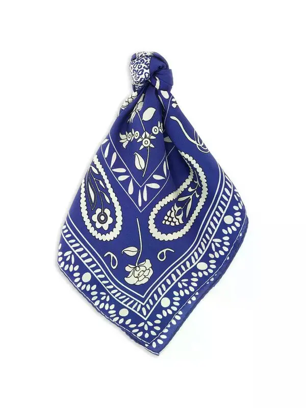Alberto Biani Patterned Silk Scarf - Blue