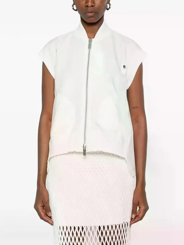 Sacai Zip-up Top - White