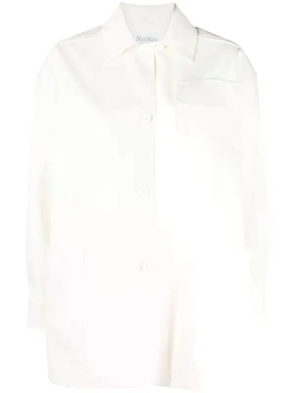 Max Mara Oversized Long-sleeve Cotton Shirt - White