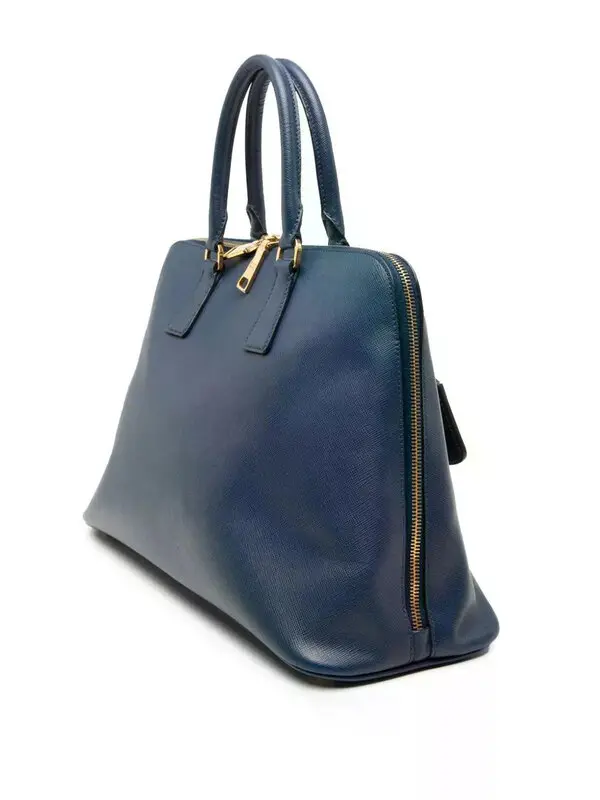 Prada Large Saffiano Lux Promenade Satchel - Blue