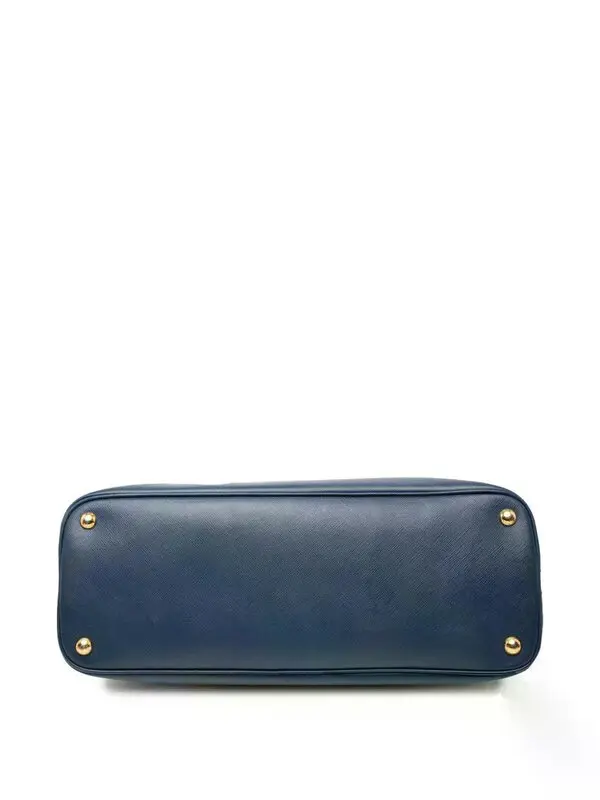 Prada Large Saffiano Lux Promenade Satchel - Blue
