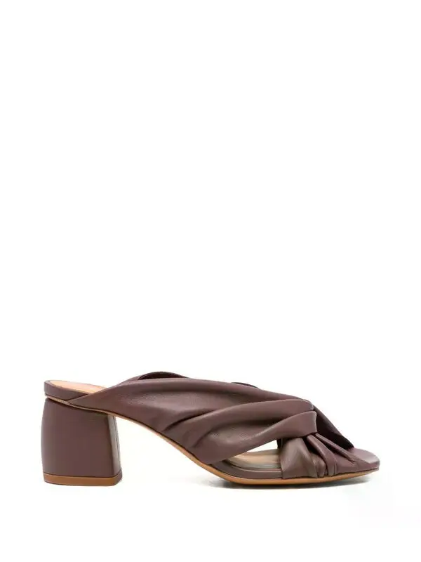 FORTE_FORTE Nappa Crossed Sandals - Brown