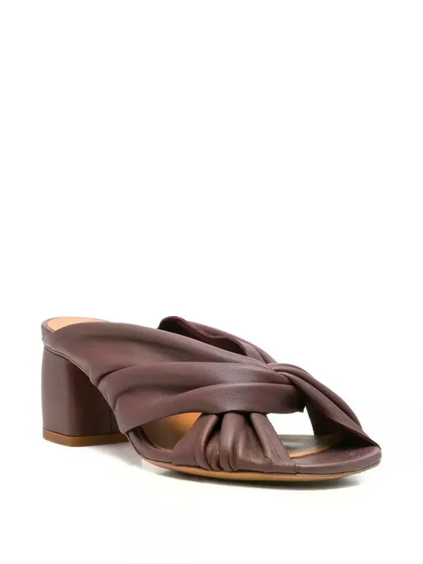 FORTE_FORTE Nappa Crossed Sandals - Brown