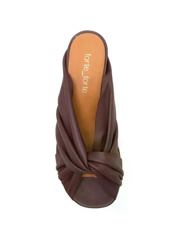 FORTE_FORTE Nappa Crossed Sandals - Brown