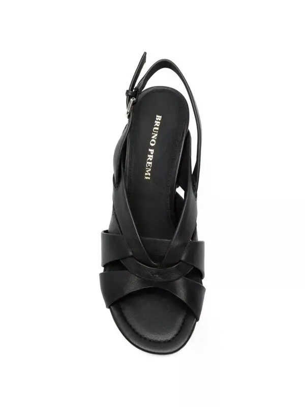 BRUNO PREMI Strappy Leather Sandals - Black