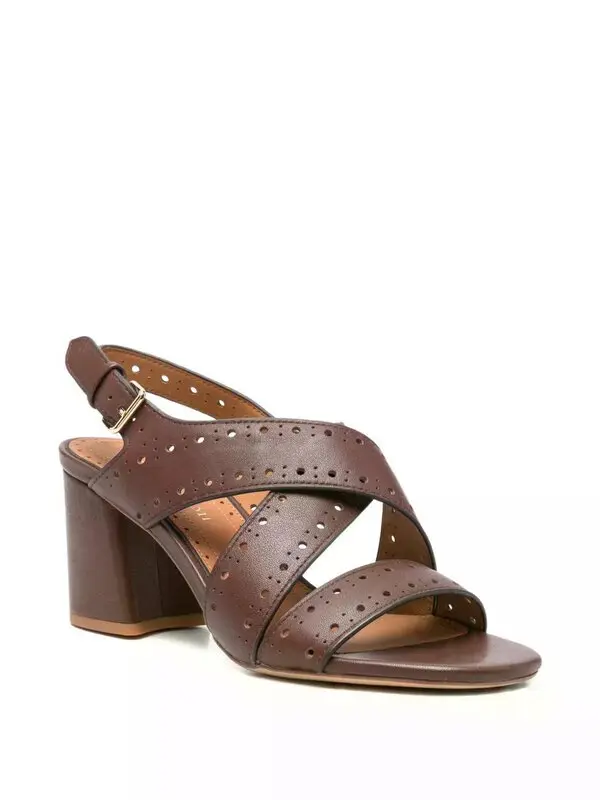 BRUNO PREMI Criss-cross Perforated Sandals - Brown