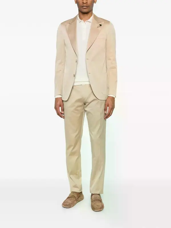 LARDINI Single-breasted Cotton Suit - Neutrals