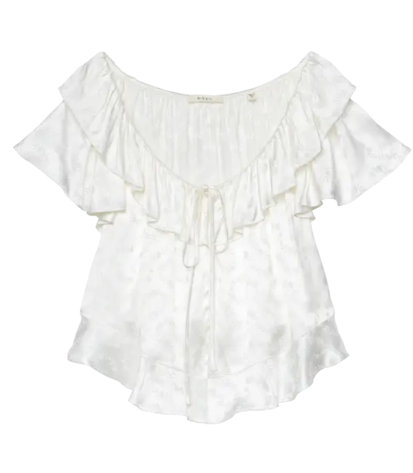 DÔEN Floriette Jacquard Top - Salt