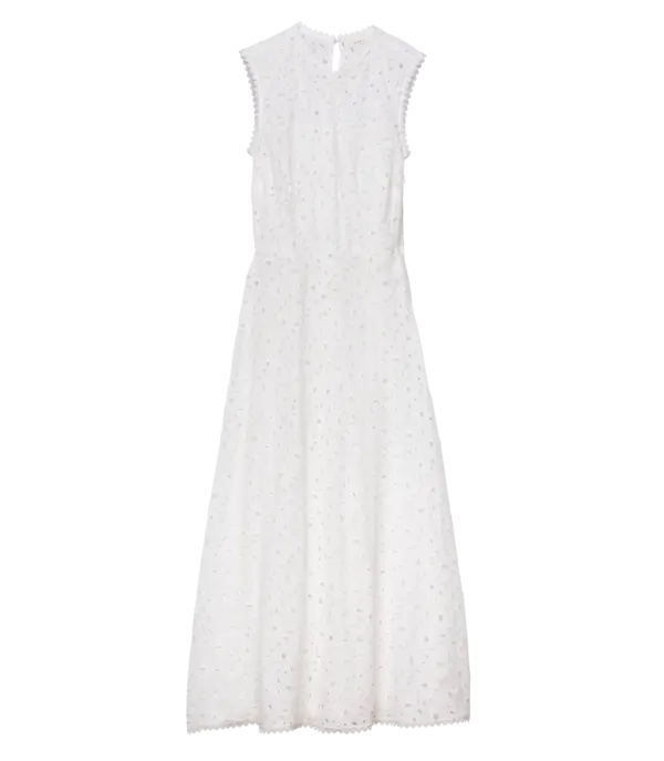 DEN Adelana Organic Cotton Voile Dress - Salt | Editorialist