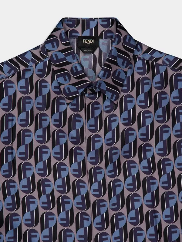 Fendi Blue Silk Fendinity Printed Shirt - Multicolour