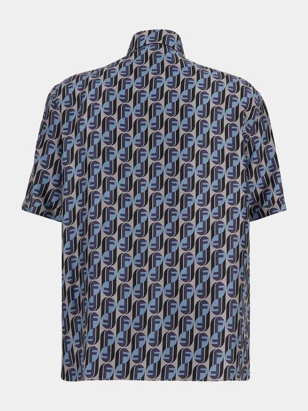 Fendi Blue Silk Fendinity Printed Shirt - Multicolour