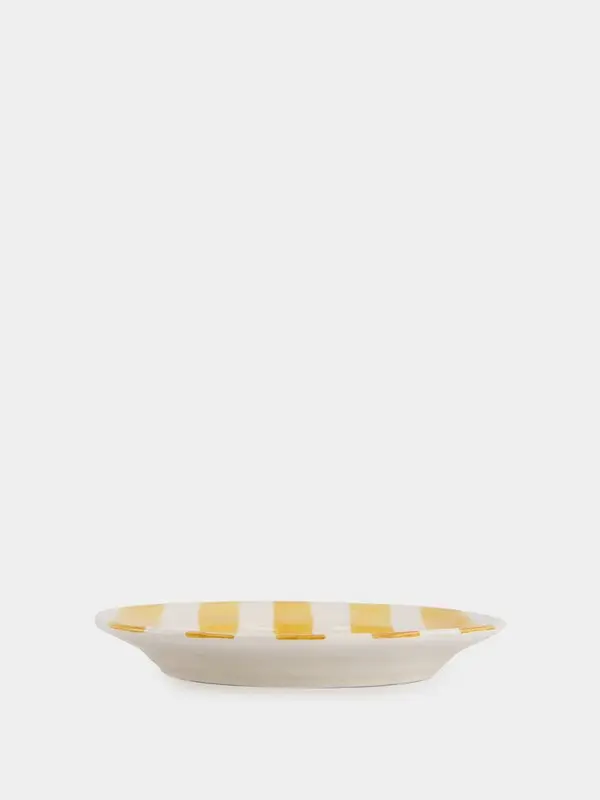 LES-OTTOMANS Striped Ceramic Dessert Plate