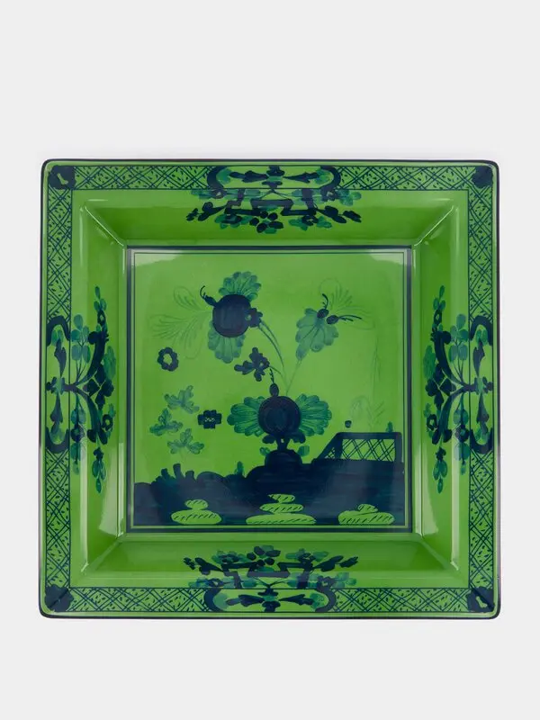 GINORI 1735 Oriente Italiano Malachite Square Change Tray - Green