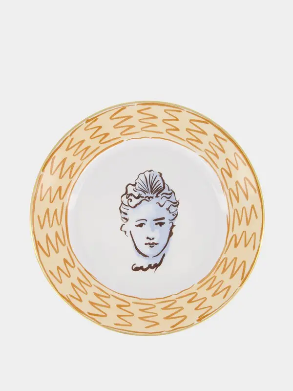 GINORI 1735 Il Viaggio Di Nettuno Terracotta Flat Plate - Orange