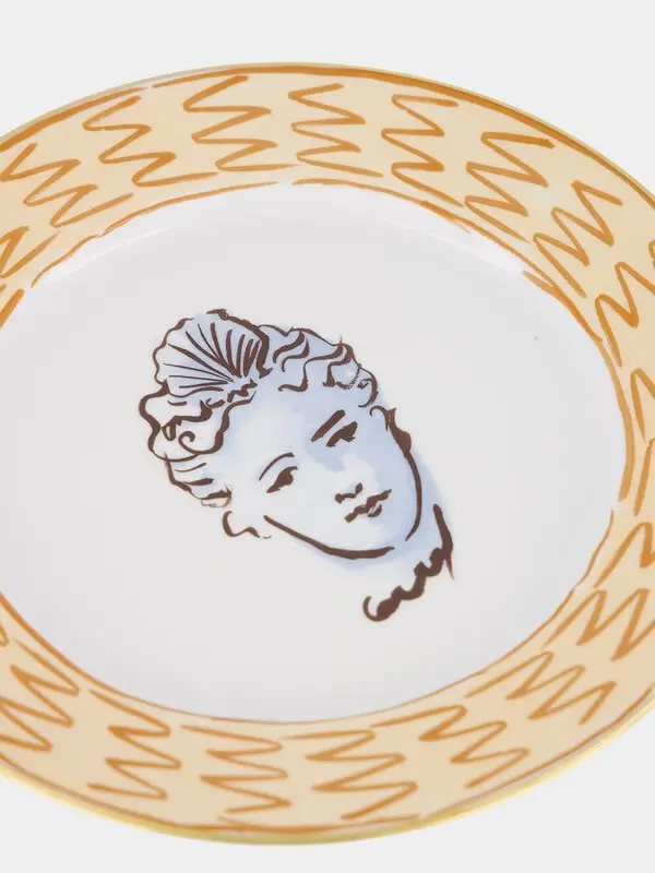 GINORI 1735 Il Viaggio Di Nettuno Terracotta Flat Plate - Orange