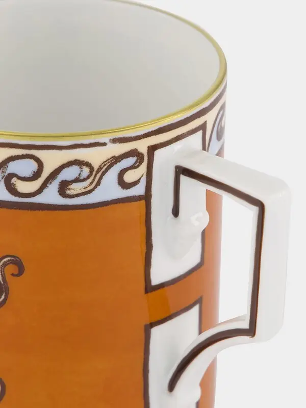 GINORI 1735 Il Viaggio Di Nettuno Terracotta Mug - Orange