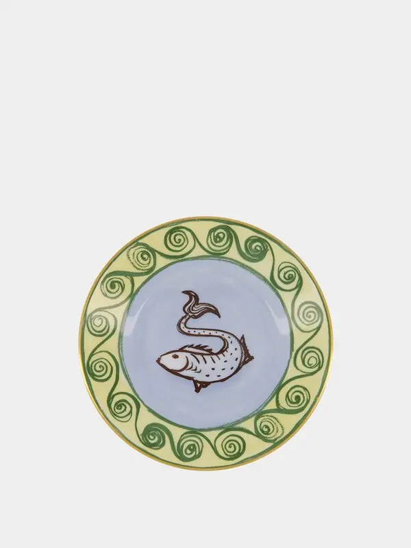 GINORI 1735 Bread Plate Il Viaggio Di Nettuno In Sky Blue - Multicolour