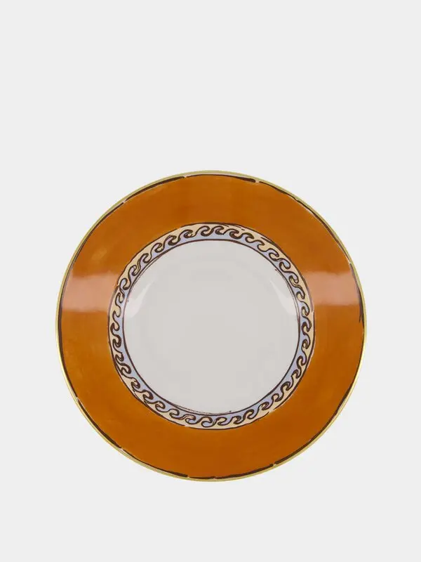 GINORI 1735 Il Viaggio Di Nettuno Terracotta Soup Plate - Orange