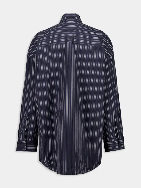 Balenciaga Striped Poplin Shirt-dress - Blue