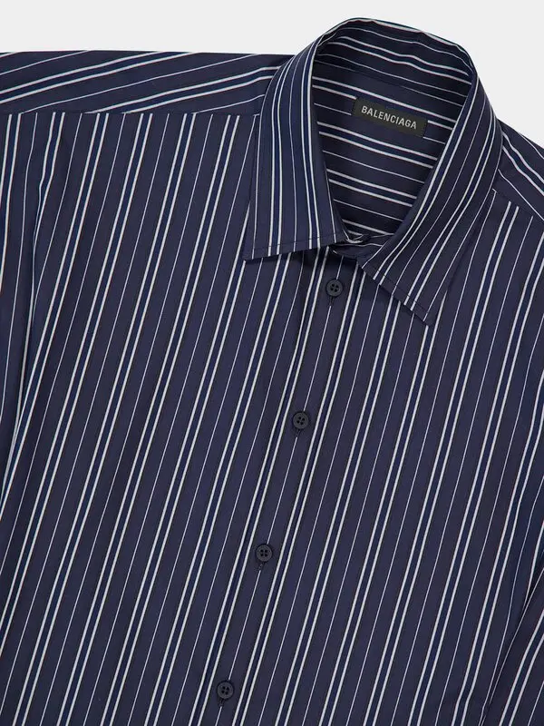 Balenciaga Striped Poplin Shirt-dress - Blue