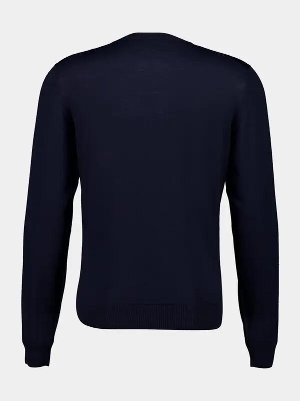 PIACENZA CASHMERE 1733 V-neck Virgin Wool Jumper - Blue