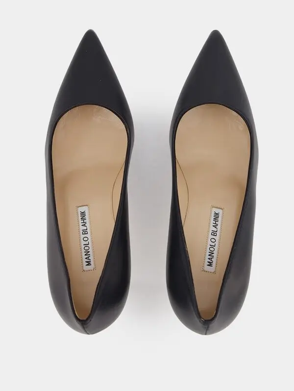 Manolo Blahnik Tora 70mm Leather Pumps - Black
