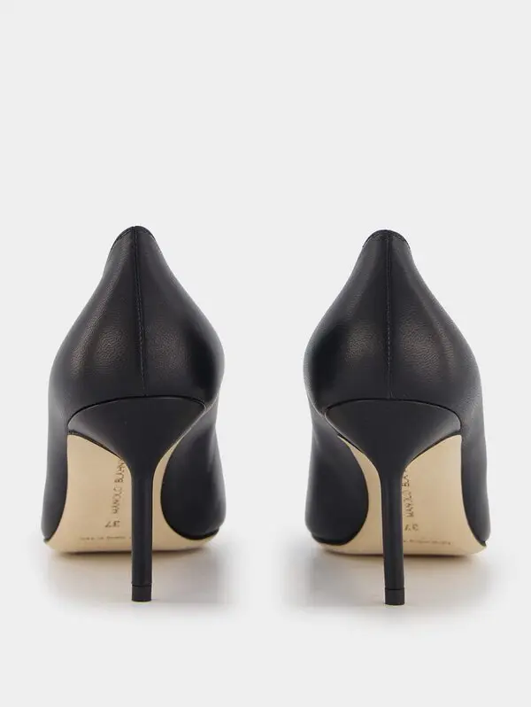 Manolo Blahnik Tora 70mm Leather Pumps - Black