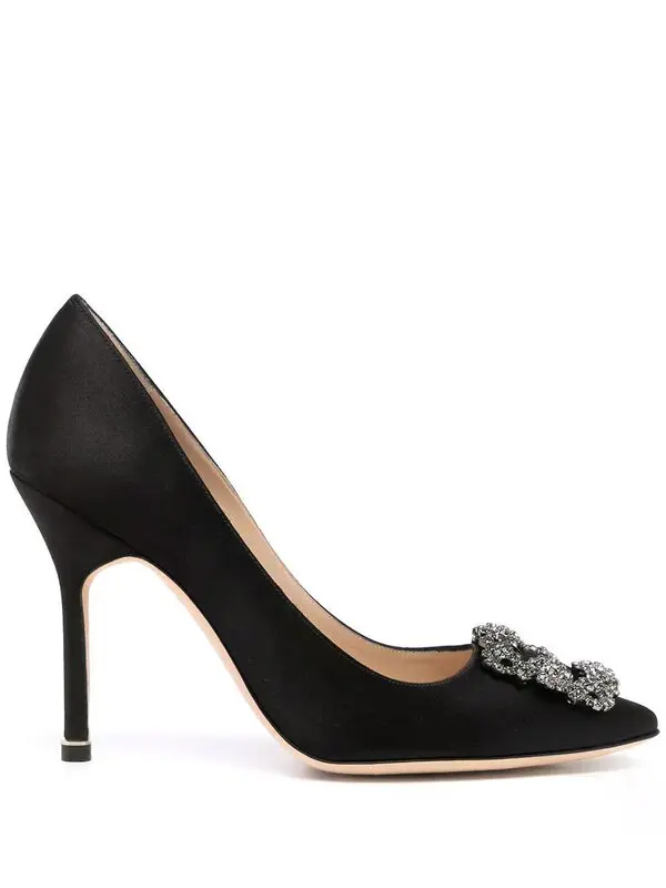 Manolo Blahnik Hangisi 105mm Buckle-embellished Pumps - Black