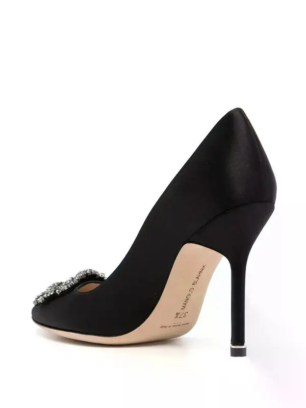 Manolo Blahnik Hangisi 105mm Buckle-embellished Pumps - Black